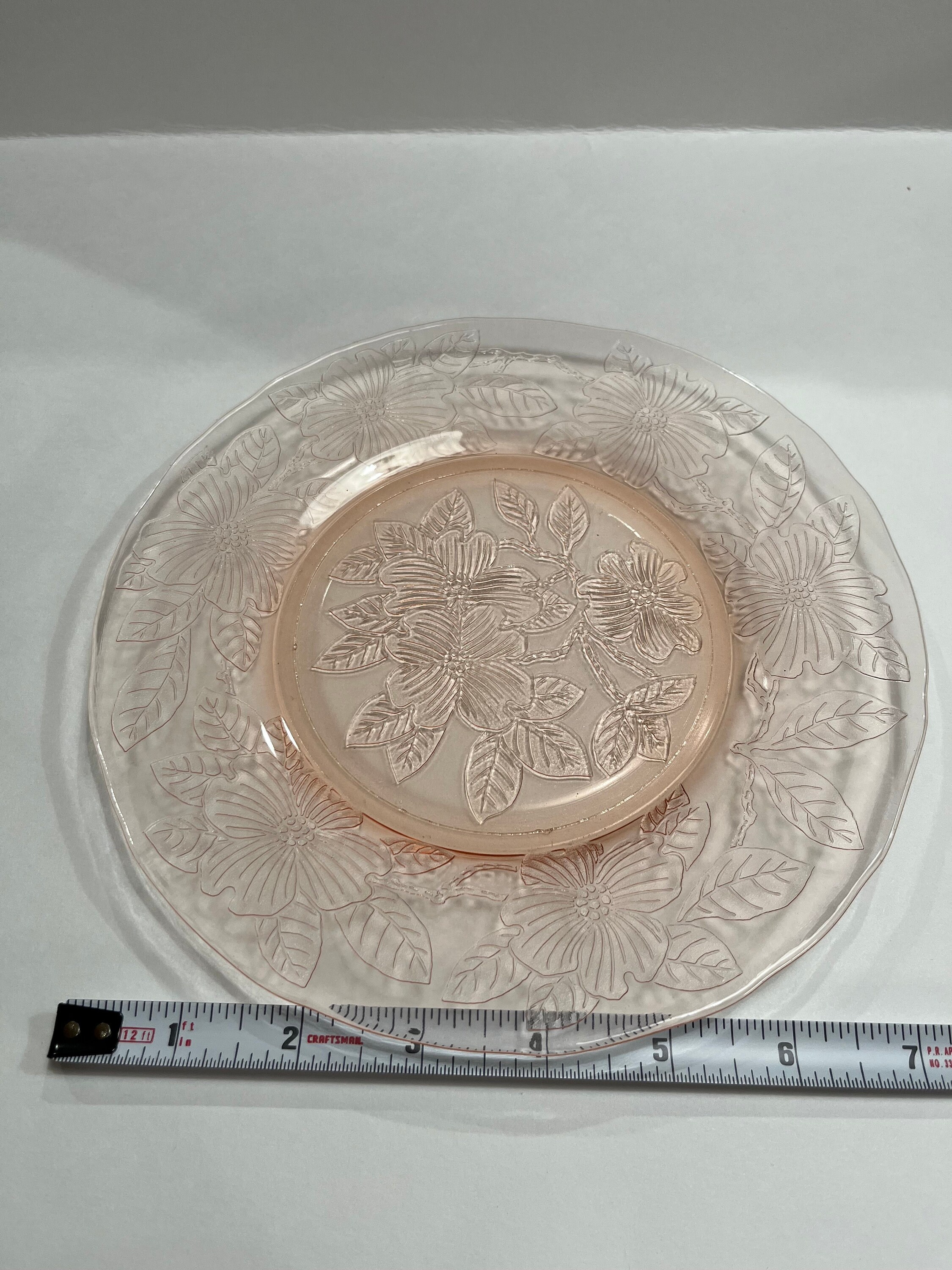 Depression Glass Plate Pink Dogwood - Etsy