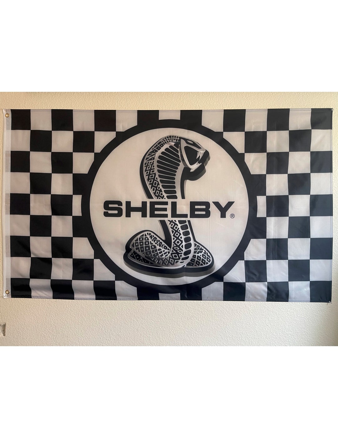Shelby Cobra Checkered Flag – Racing Garage Banner (3x5 Ft) - Etsy
