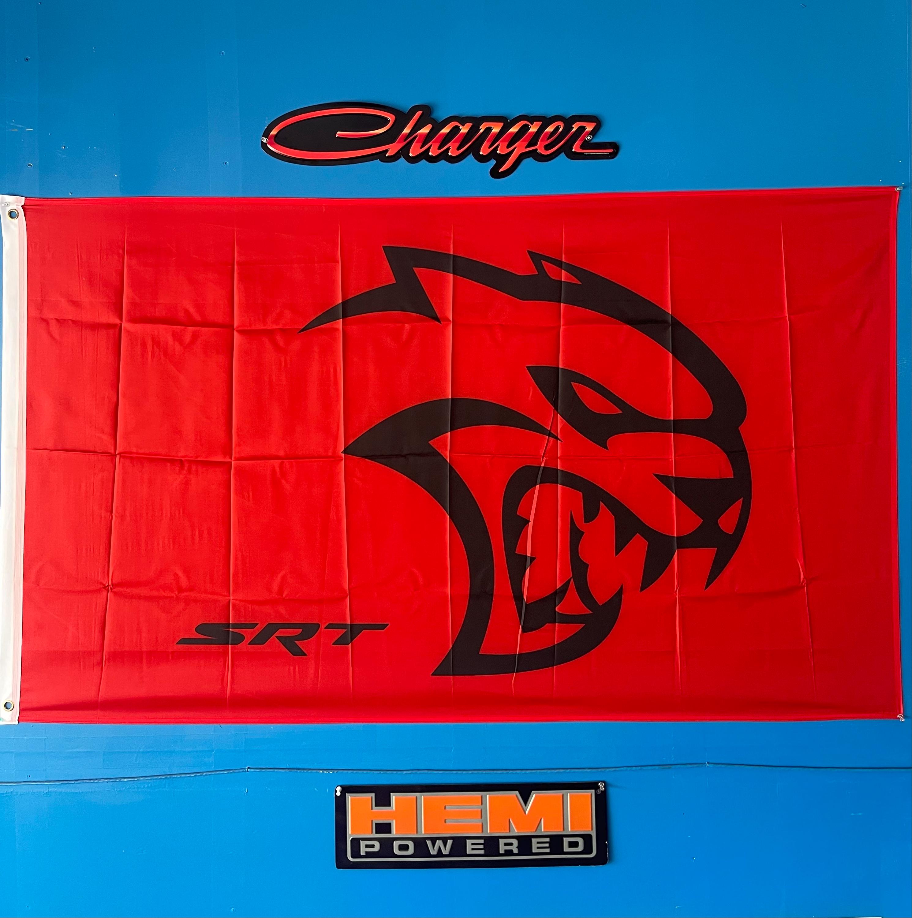 Hellcat Flag 3x5 Ft – Dodge SRT Muscle Car Banner for Garage or Man ...