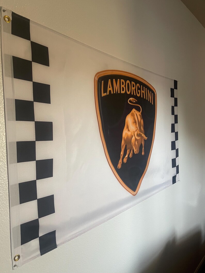Lamborghini Flag 3x5 FT | Supercar Garage, Mancave Banner - Etsy
