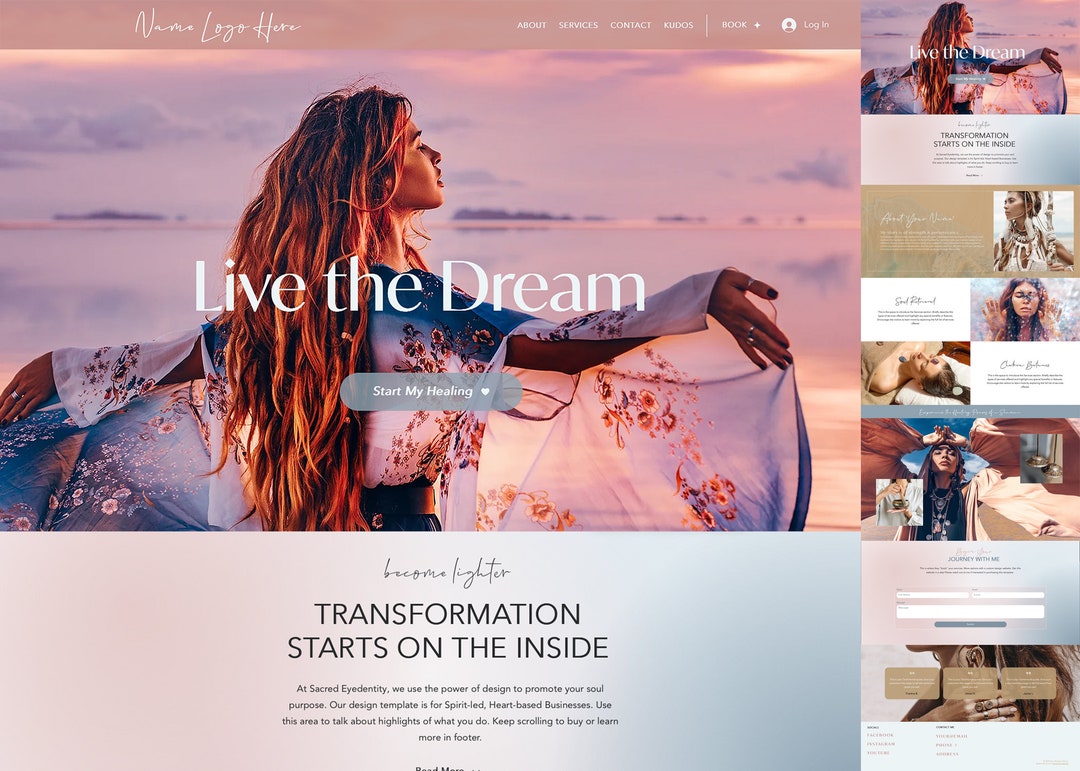 Wix Website Template Spiritual Wellness Coach Website Design Creative ...