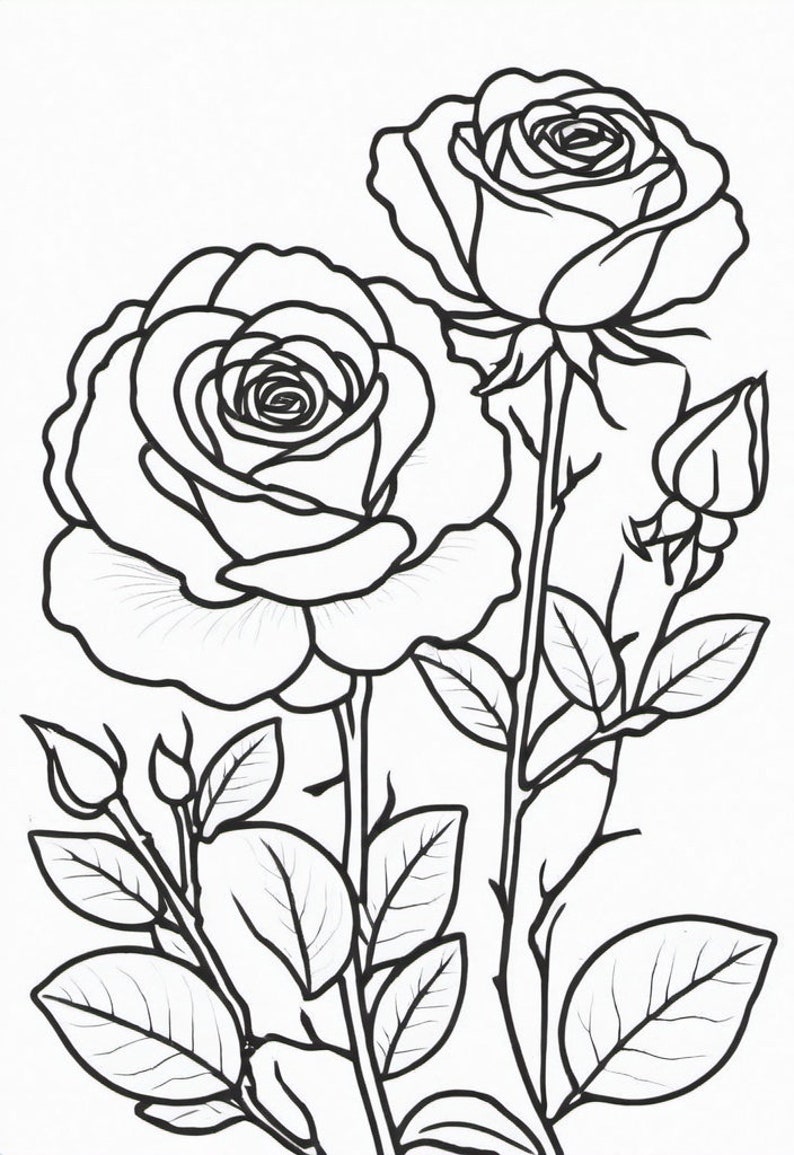 120 Roses Flowers Coloring Pages Coloring Pages, Elegant Floral ...