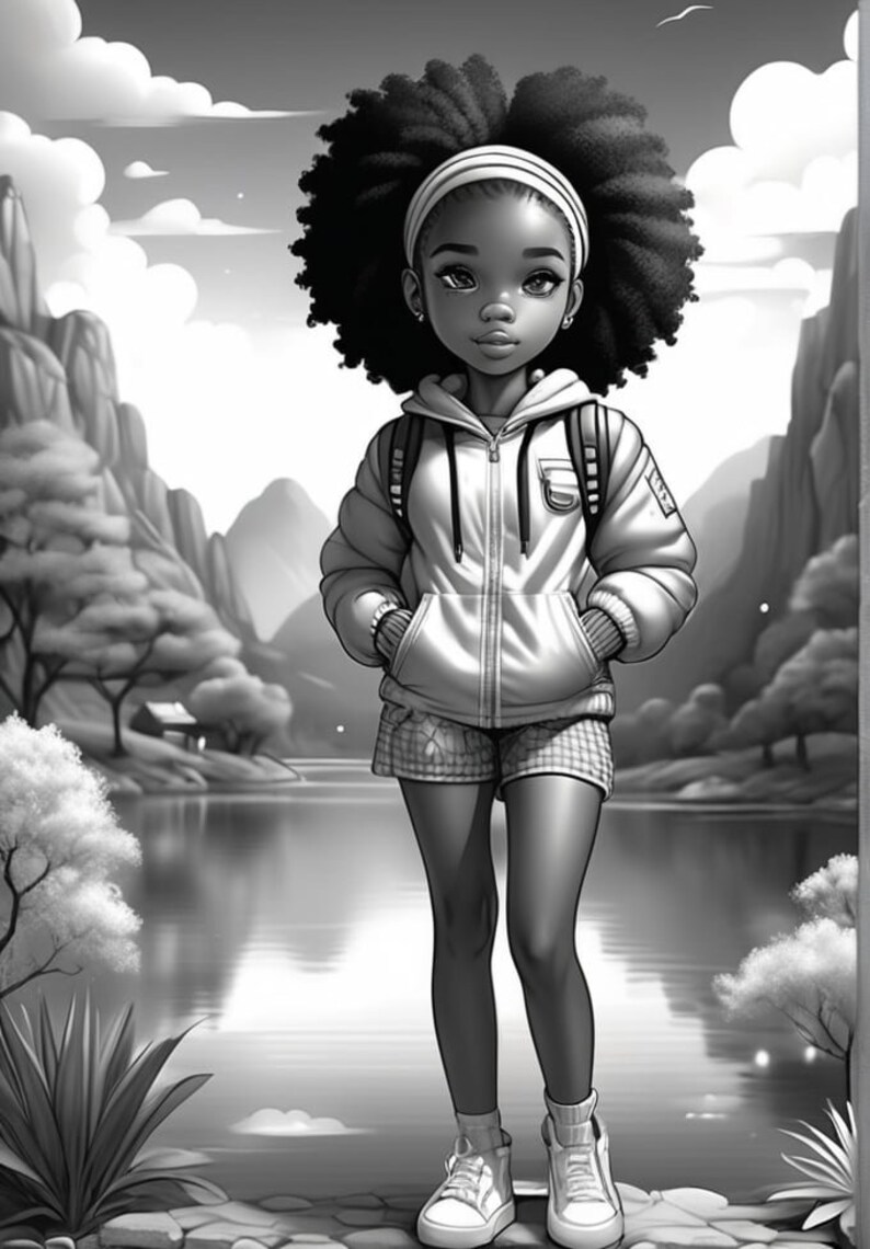 47 Cute Black Girl Coloring Pages for Kids or Adults - Etsy