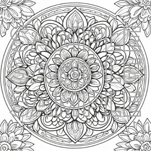 15 Flower Mandala Coloring Pages (digital) - Etsy