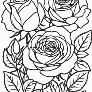 120 Roses Flowers Coloring Pages Coloring Pages, Elegant Floral ...