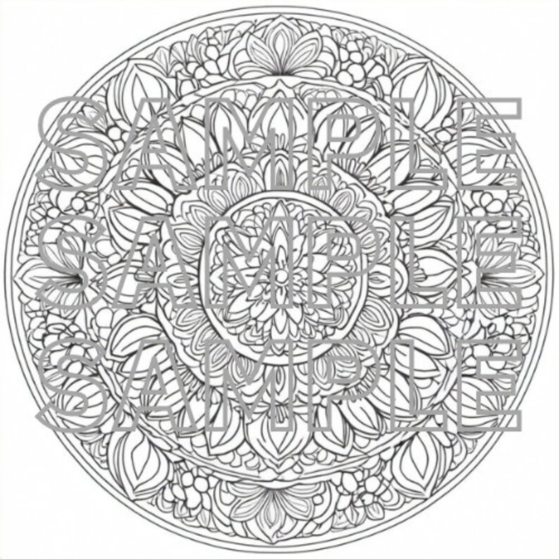 15 Flower Mandala Coloring Pages (digital) - Etsy