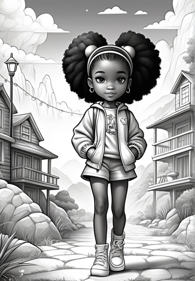 47 Cute Black Girl Coloring Pages for Kids or Adults - Etsy