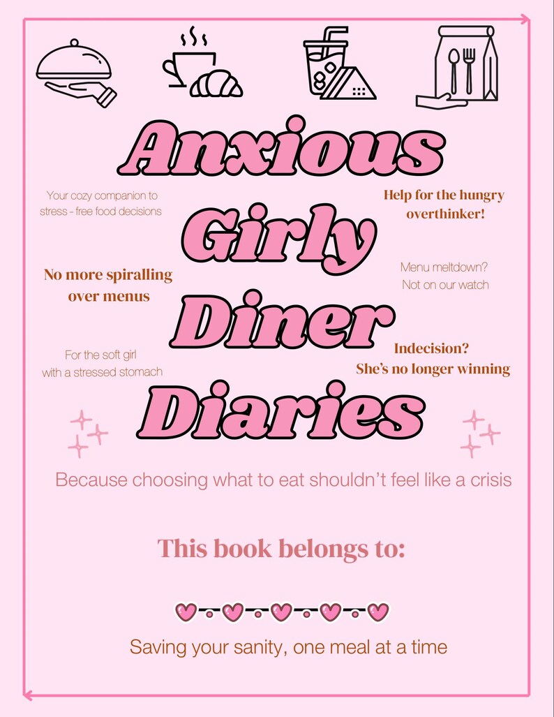 Fillable Food Diary Digital Food Tracker Restaurant Log Book Meal ...