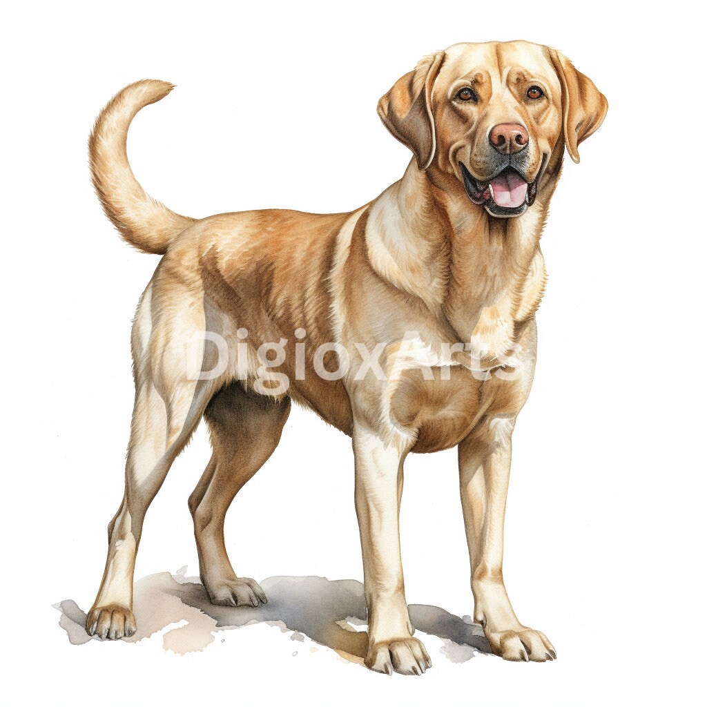 5 Labrador Retriever Clipart Printable Watercolor Clipart - Etsy