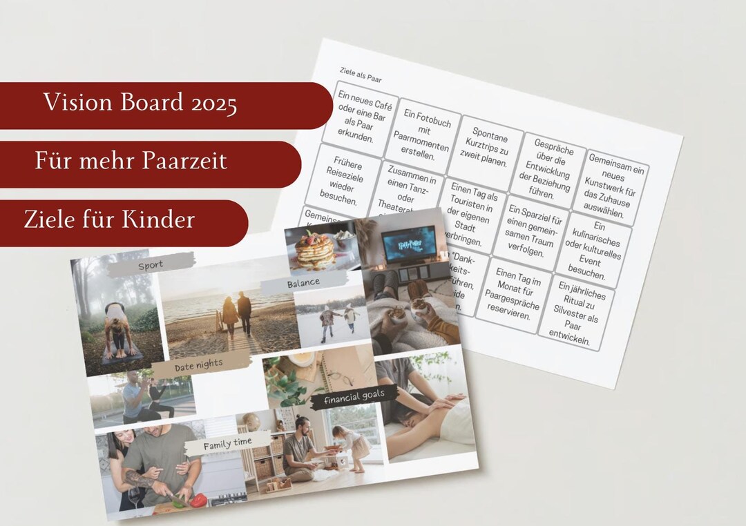 Vision Board Template 2025 for Couples & Parents 100 Goals for Couple ...