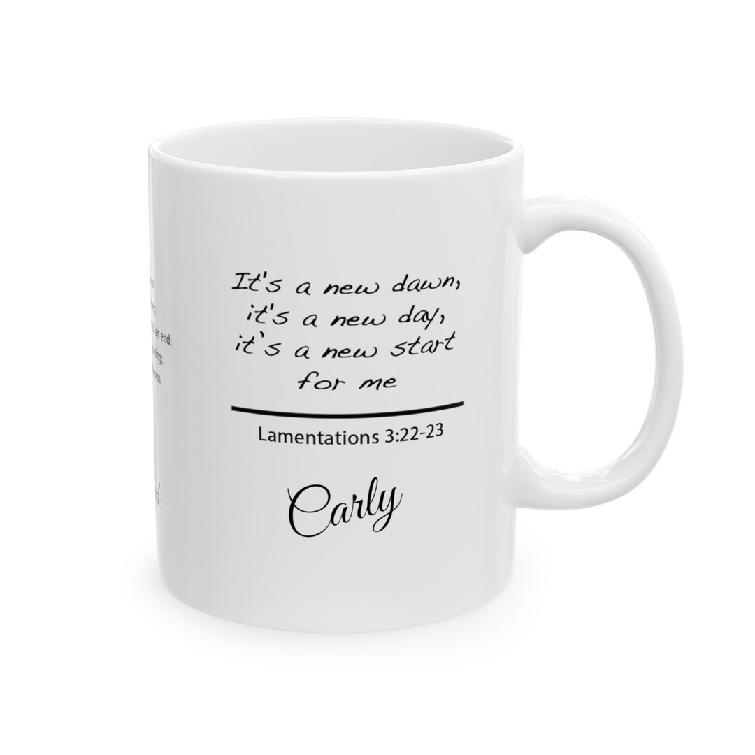 New Dawn Coffee Mug: Bible Verse Affirmation, Encouragement Gift - Etsy