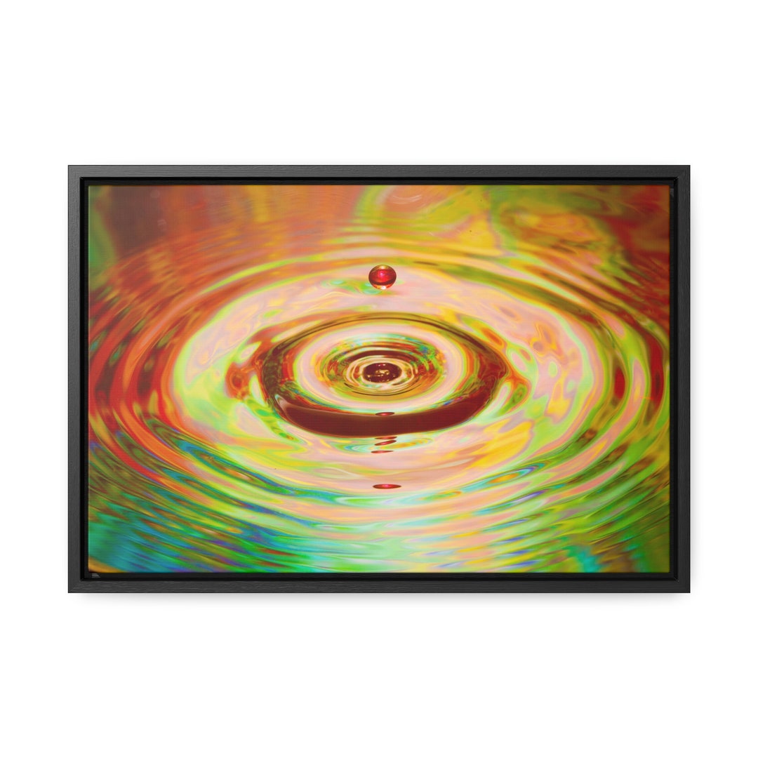 Framed Floating Water Droplet Photo Print on Canvas, Water Art, Water ...