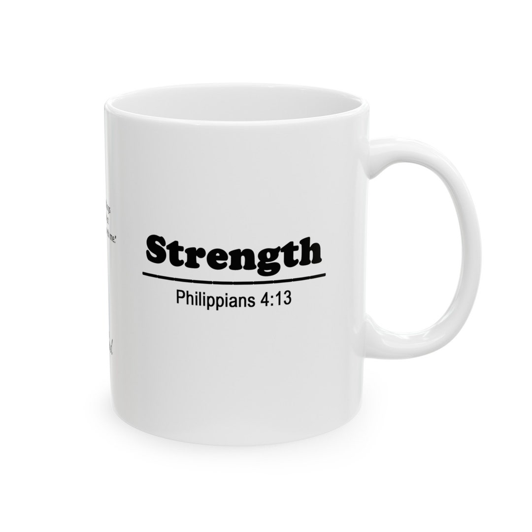 Strength Coffee Mug, Religious Mug, Bible Verses Mug, Scripture ...