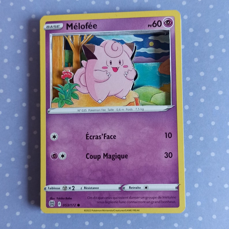 Carte Pokemon Personnalisé Mélofée / Clefairy 3d - Etsy
