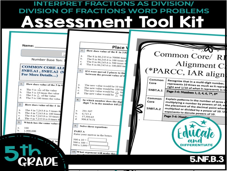Divide Whole Numbers to Make Fractions in a Word Problem- Understand ...