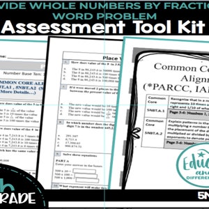 Divide Whole Numbers by Fractions Word Problems Worksheet- Math ...