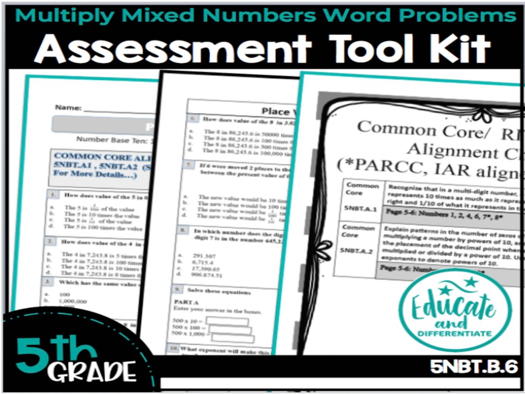 Multiplying Mixed Number Word Problems- Fifth Grade- Math Worksheet ...