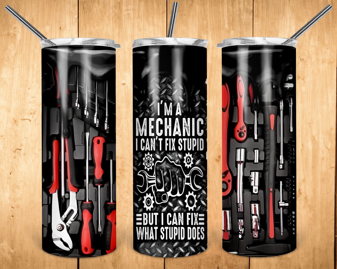 Mechanic Inspired 20oz Skinny 12oz Sippytumbler Sublimation Design ...