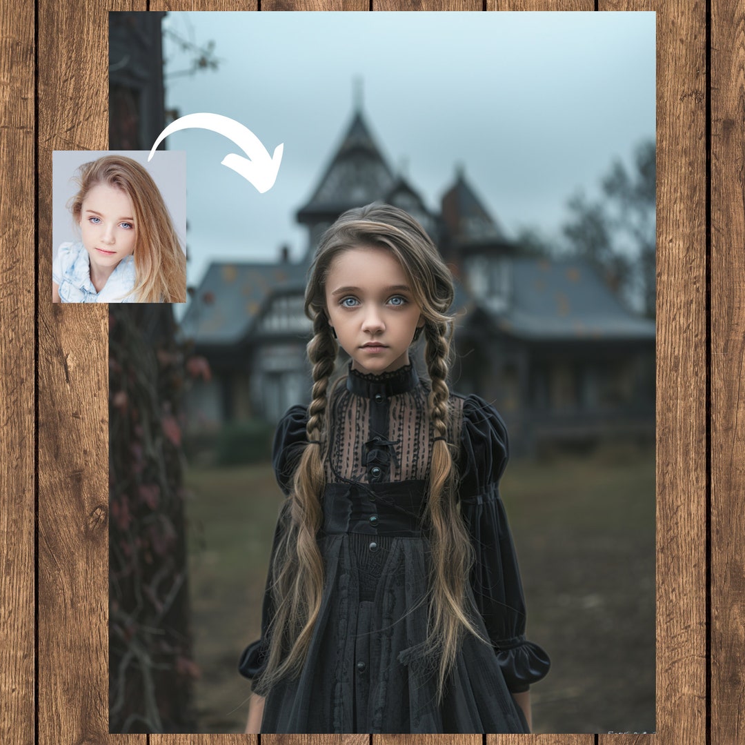 Custom Personalized Wednesday Portrait From Photo Custom Little Wizard ...