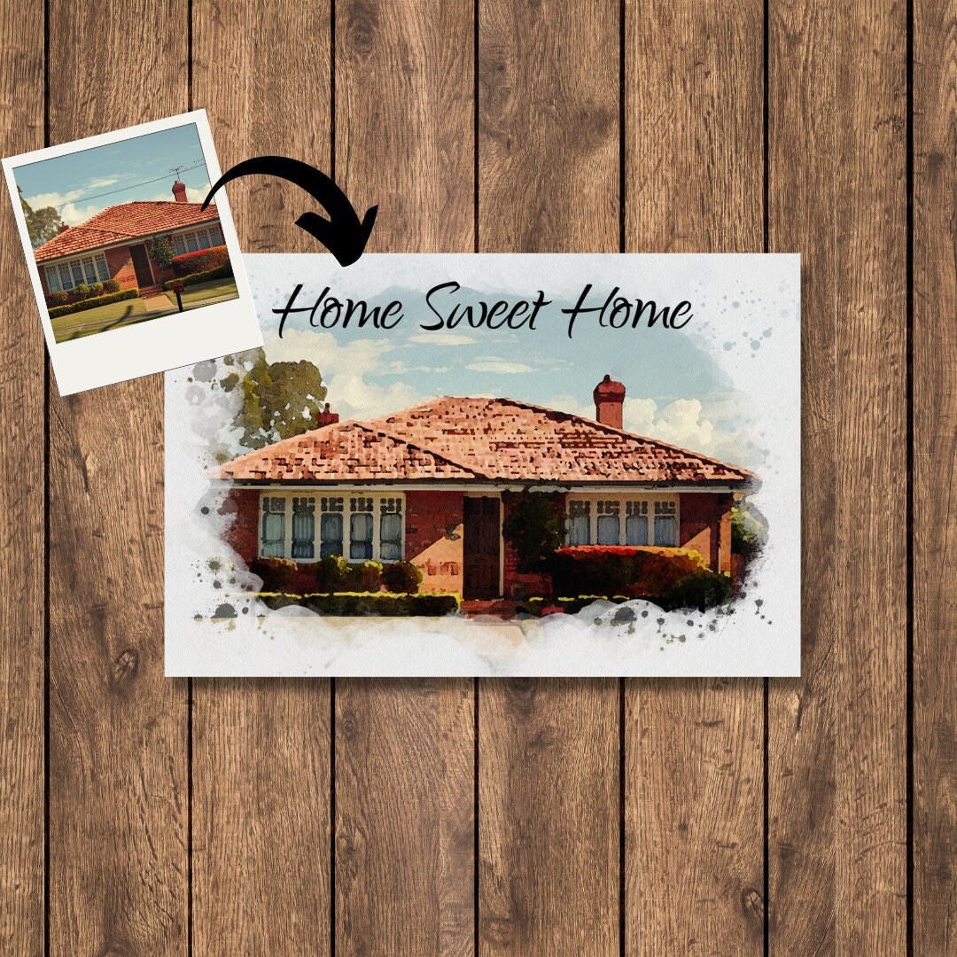 Custom Home Portrait, Watercolor House Painting, Home Painting, House ...