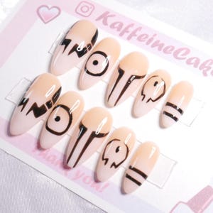 Sukuna Ryomen Jujutsu Kaisen Press on Nails, Almond, Square, Stiletto ...