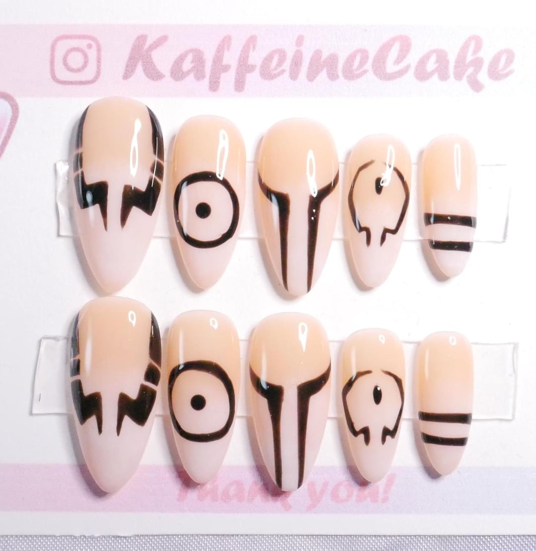 Sukuna Ryomen Jujutsu Kaisen Press on Nails, Almond, Square, Stiletto ...