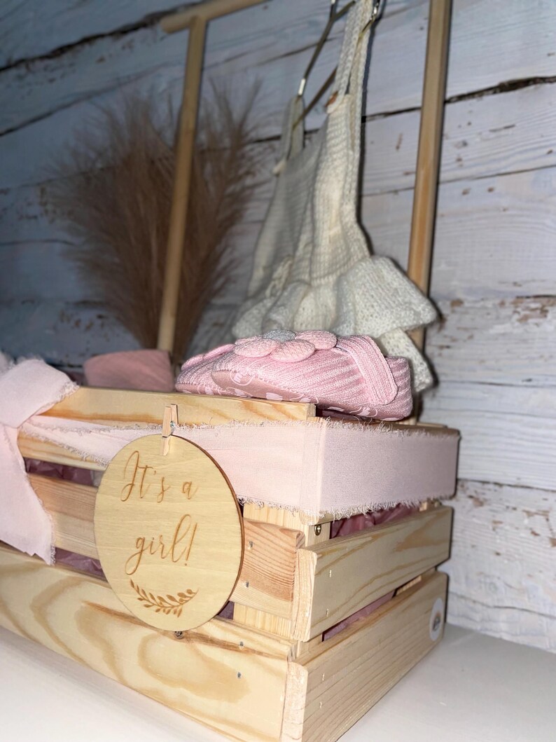 Hello World Baby Shower Crate | Versatile Wooden Box & Montessori ...