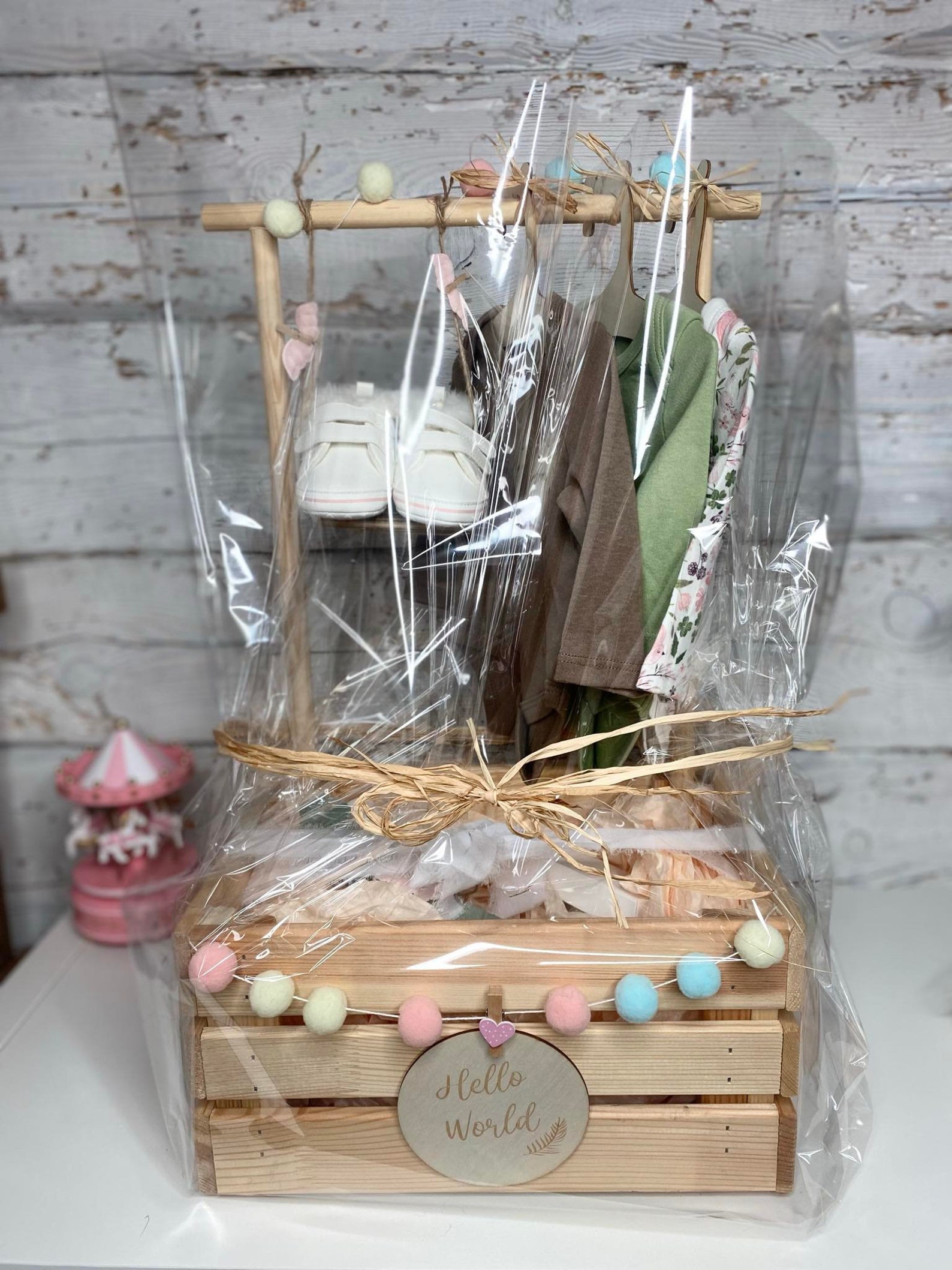 Hello World Baby Shower Crate | Versatile Wooden Box & Montessori ...