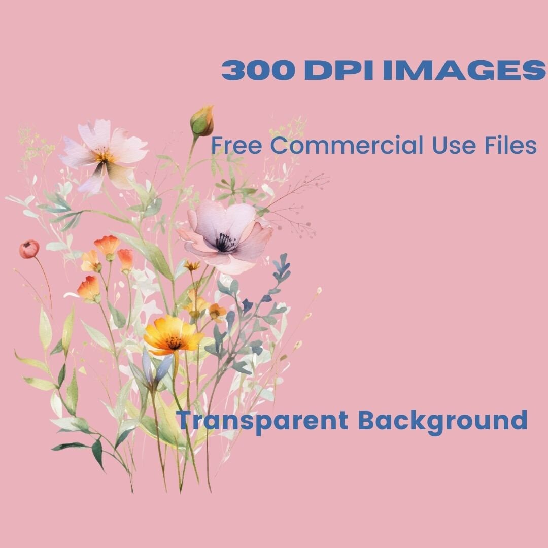 Watercolor Flowers Set PNG - Etsy