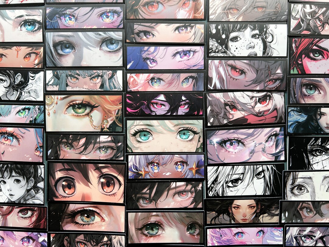 50 Pcs Colorful Japanese Girl Eyes Stickers Anime Gaze - Etsy