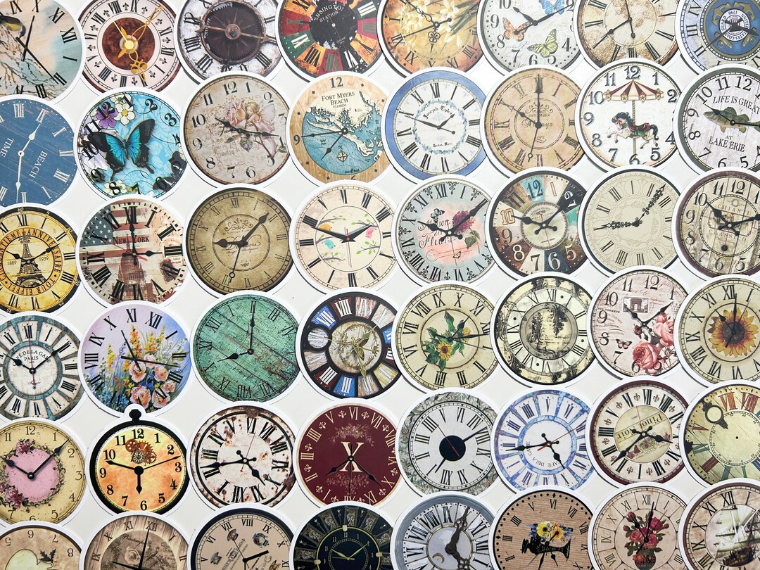 Vintage Clock Face Stickers Waterproof Vinyl Decal for - Etsy