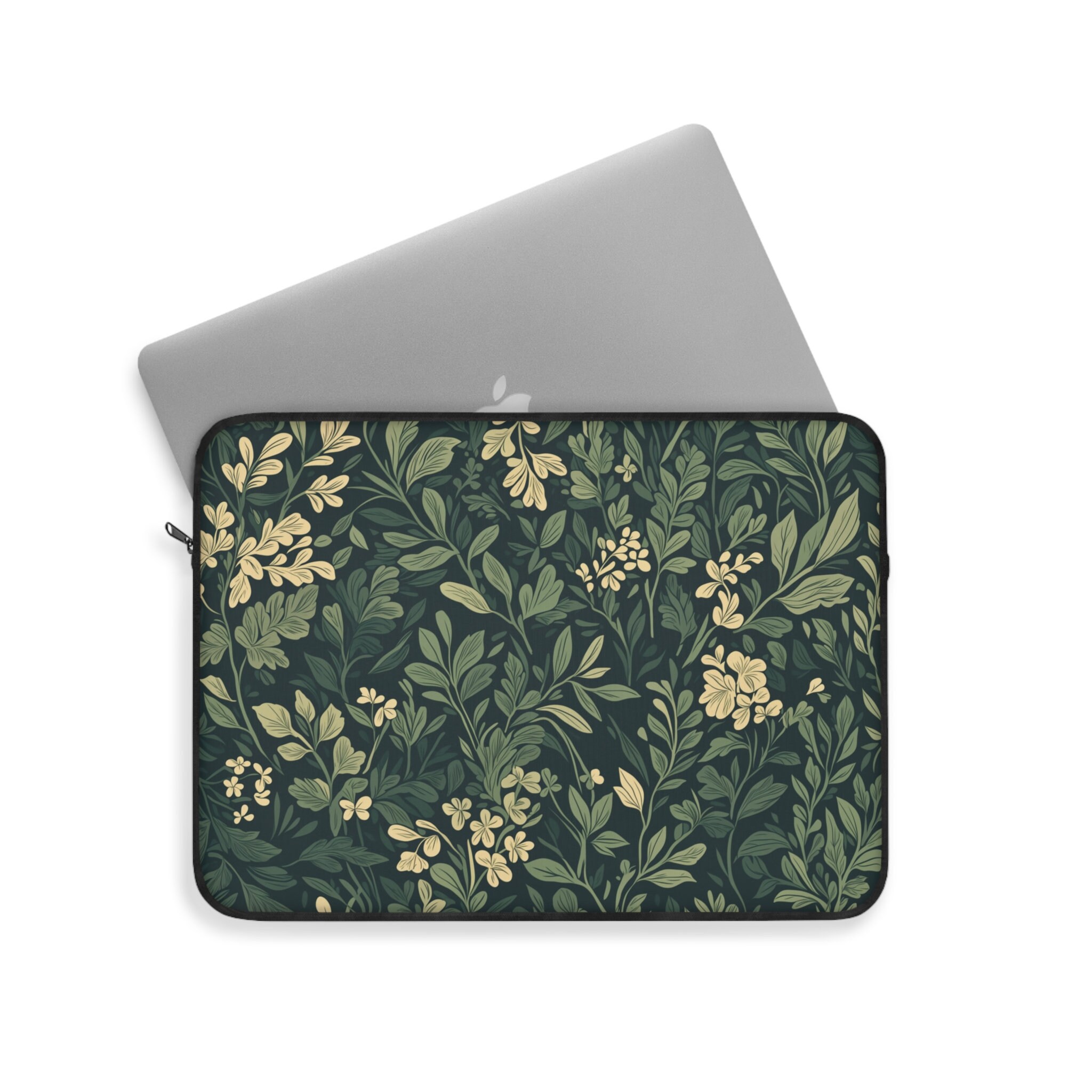 Botanical Charm Laptop Sleeve, Aesthetic Nature-inspired Laptop Case ...