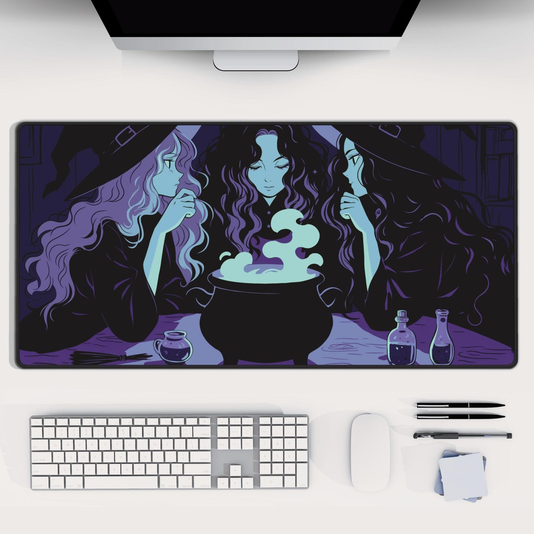Mystical Hocus Pocus Desk Mat Purple Witchy Mousepad for Office ...