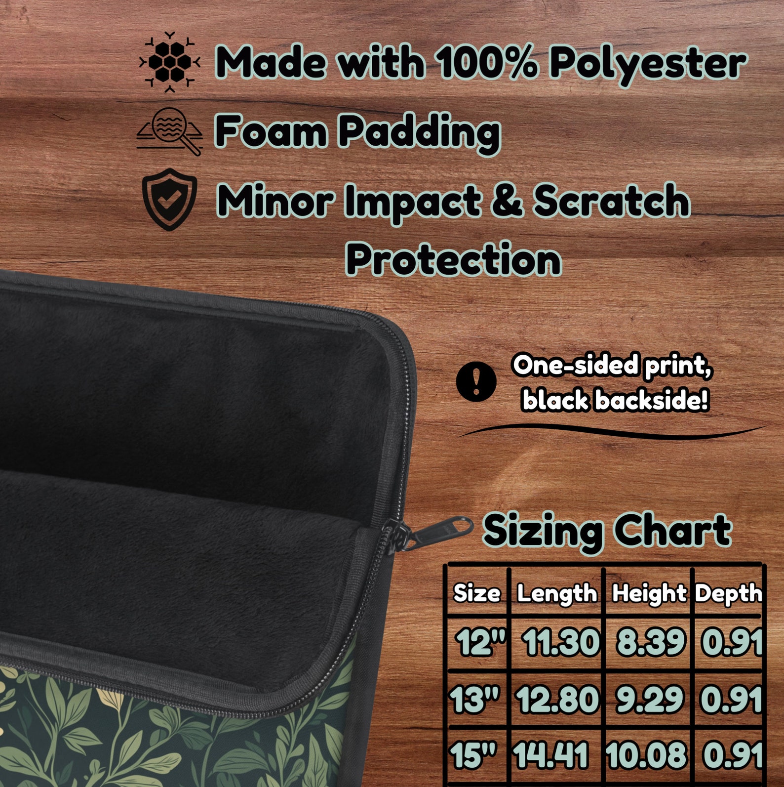 Botanical Charm Laptop Sleeve, Aesthetic Nature-inspired Laptop Case ...