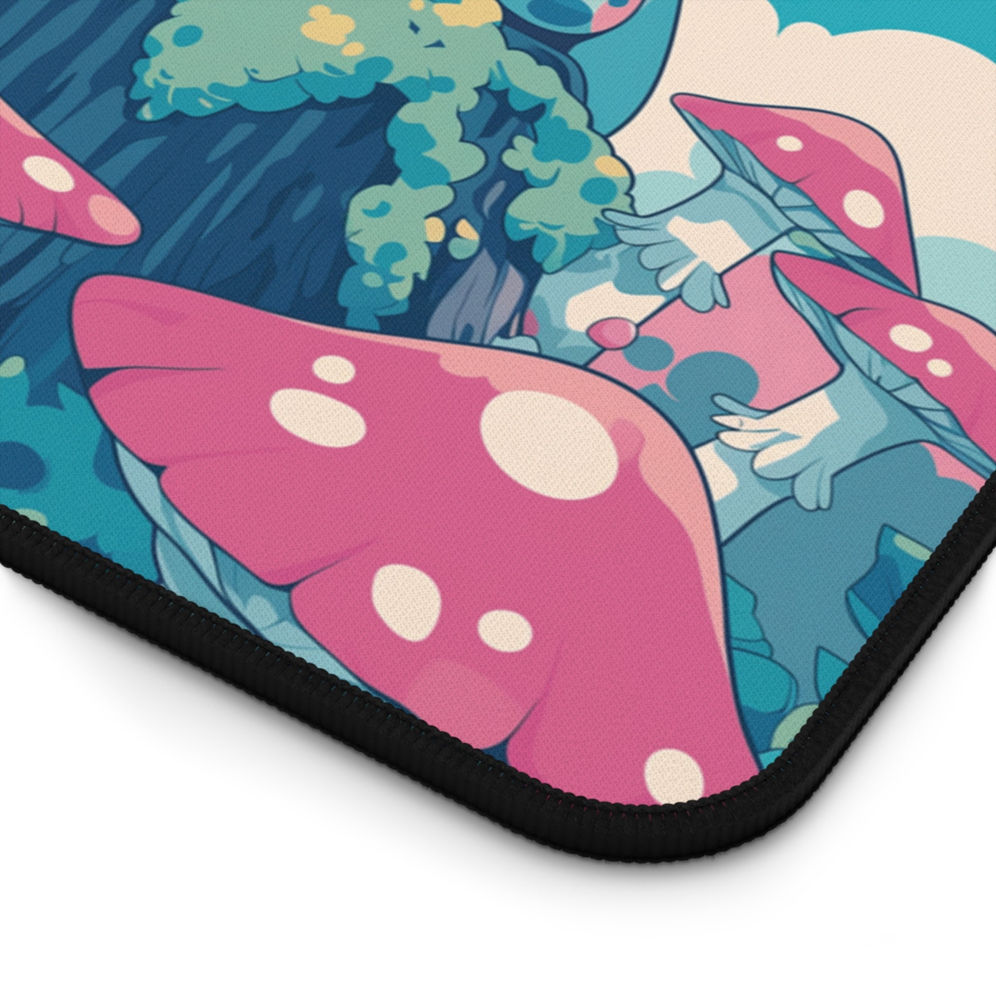 Kawaii Animal Desk Mat | Cute Blue Spotted Gecko Design, Adorable Chibi ...