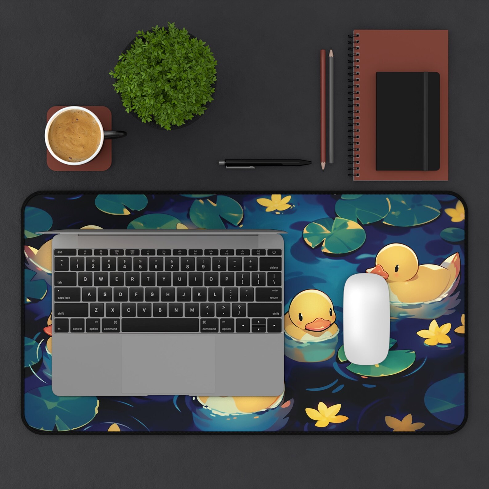 Kawaii Animal Desk Mat | Cute Yellow Ducks, Colorful Desk Pad | Large ...