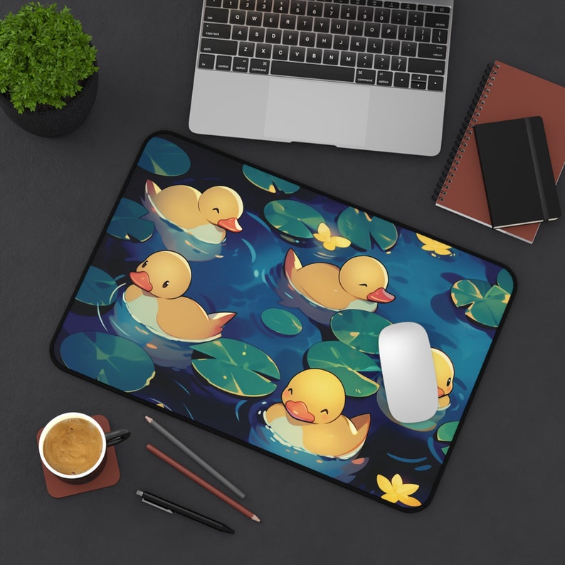 Kawaii Animal Desk Mat | Cute Yellow Ducks, Colorful Desk Pad | Large ...