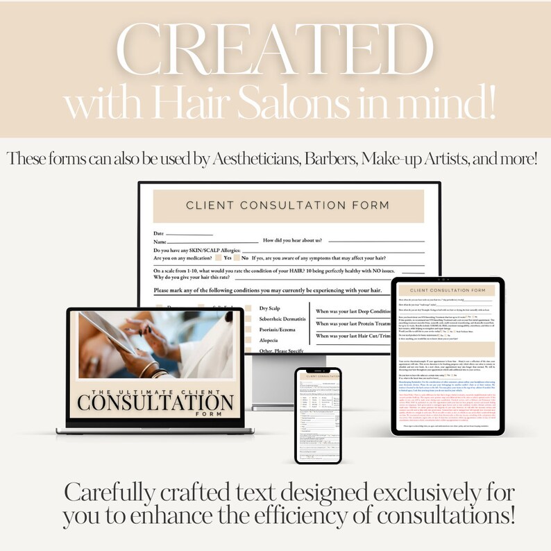 Hair Consultation Forms, Consent Forms, Intake, Waiver, Liability, Hair ...