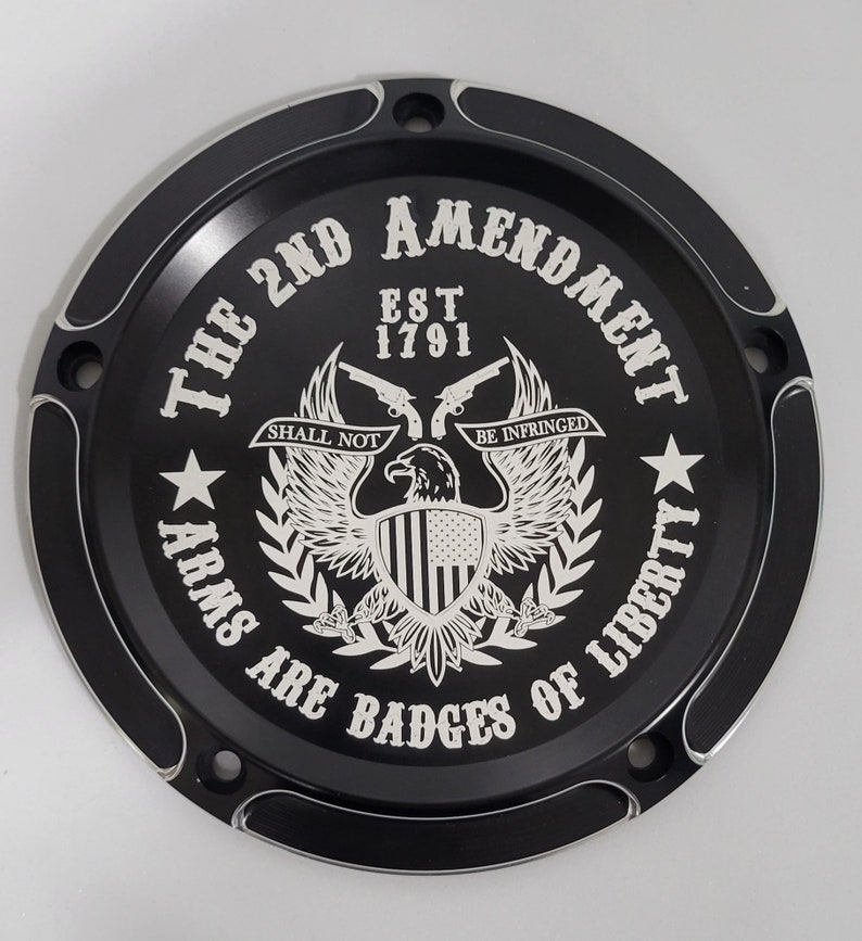Customizable Billet Aluminum Derby Cover - Black Laser Engraved for ...