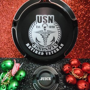 Customizable Billet Aluminum Derby Cover - Black Laser Engraved for ...