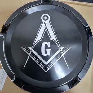 Customizable Billet Aluminum Derby Cover - Black Laser Engraved for ...