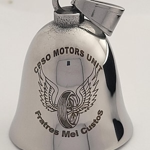 Custom Engraved Stainless Steel Guardian Bell - Personalized Motorcycle ...