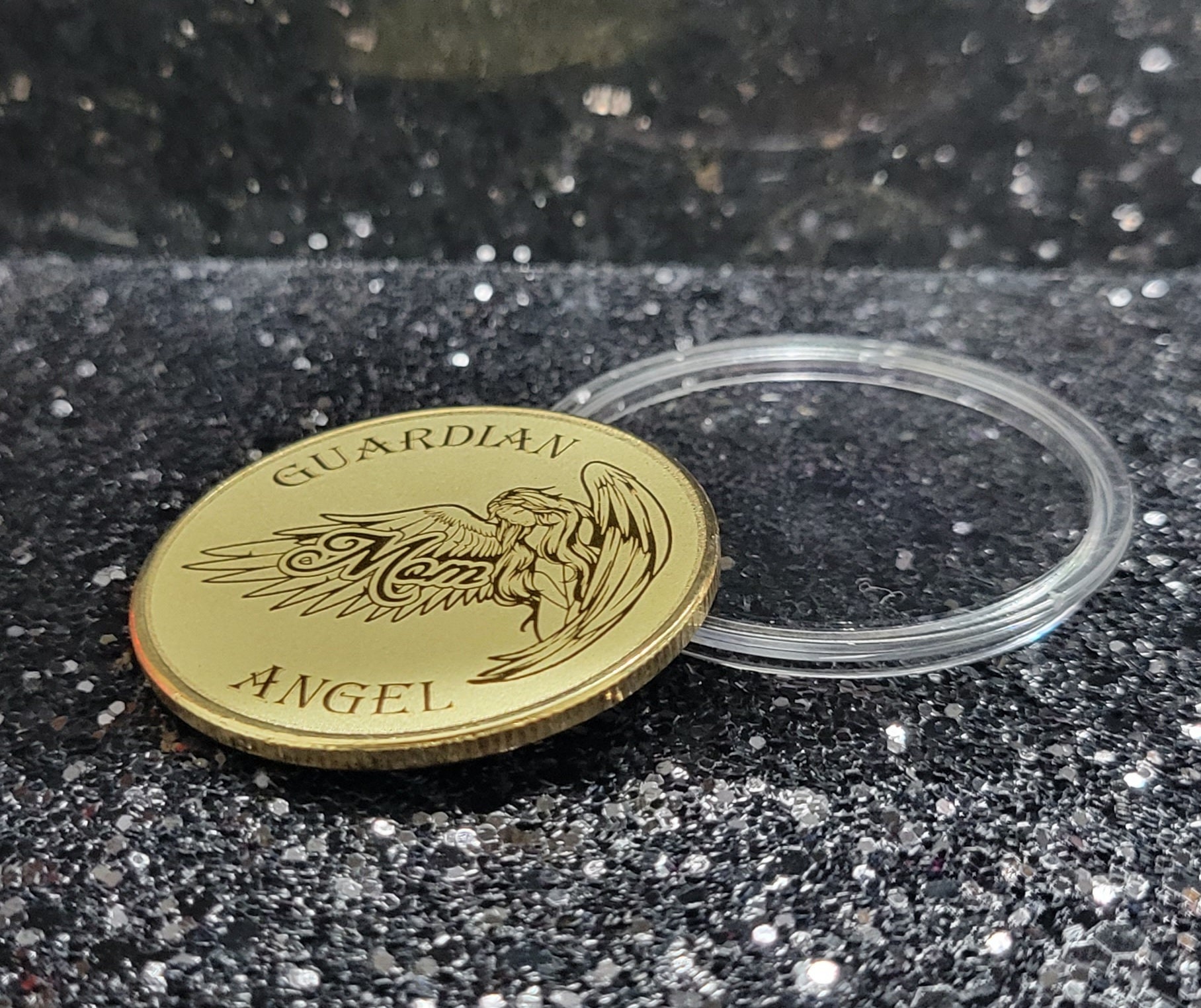 Fingerprint Gift Guardian Angel Token Family Memorial Coin Fingerprint ...