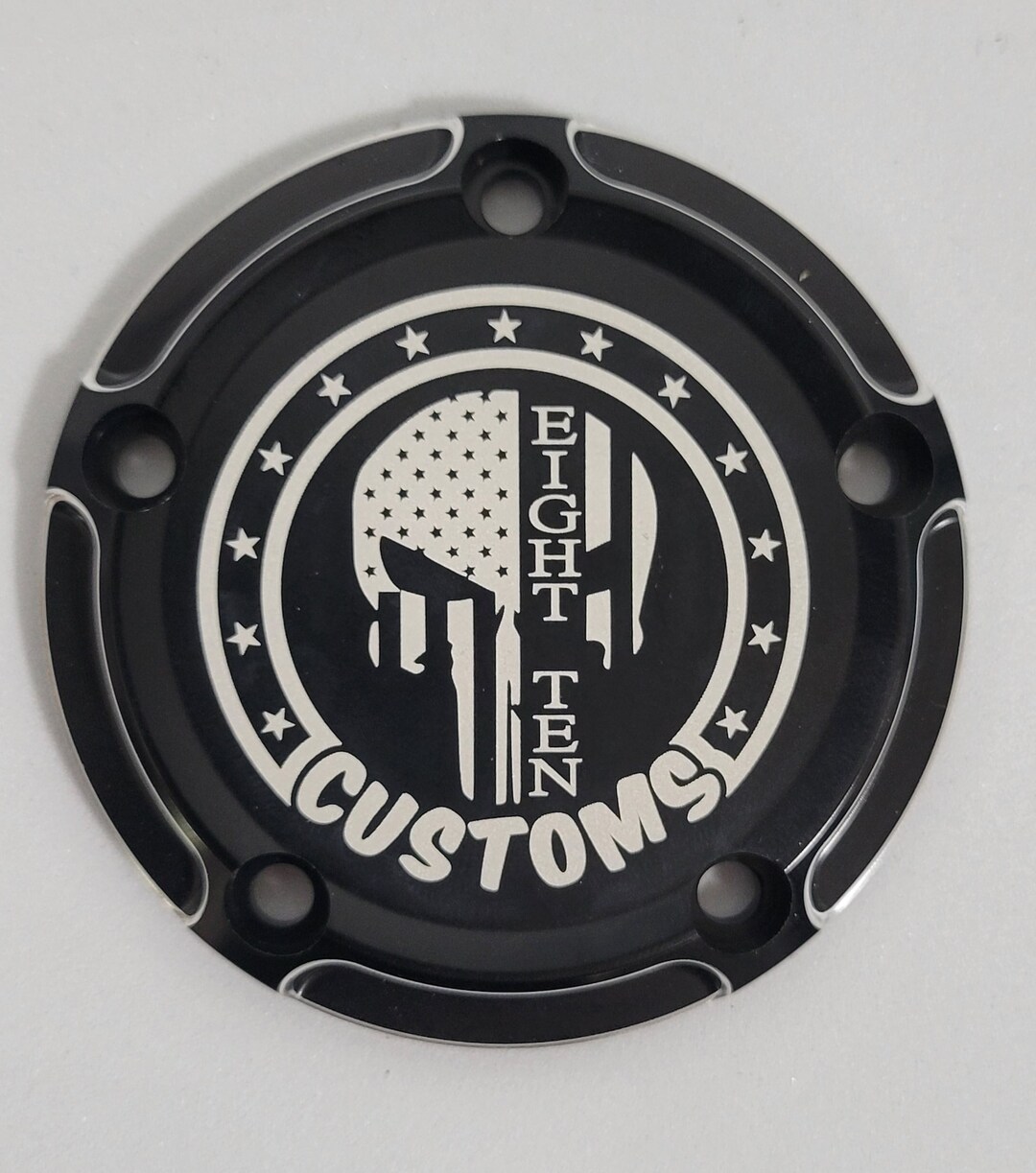 Customizable Billet Aluminum Derby Cover - Black Laser Engraved for ...