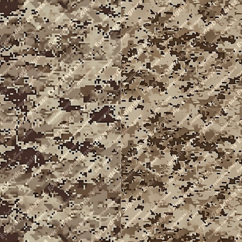 12 Tan,digital Pixelated Camo,seamless Custom Camo,desert,camouflage ...