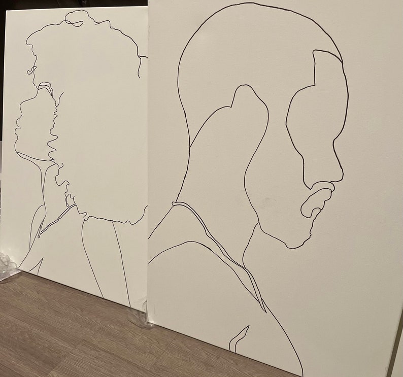 Pre-sketched Canvases "lovers" Paint and Sip, Adult Canvas, DIY ...