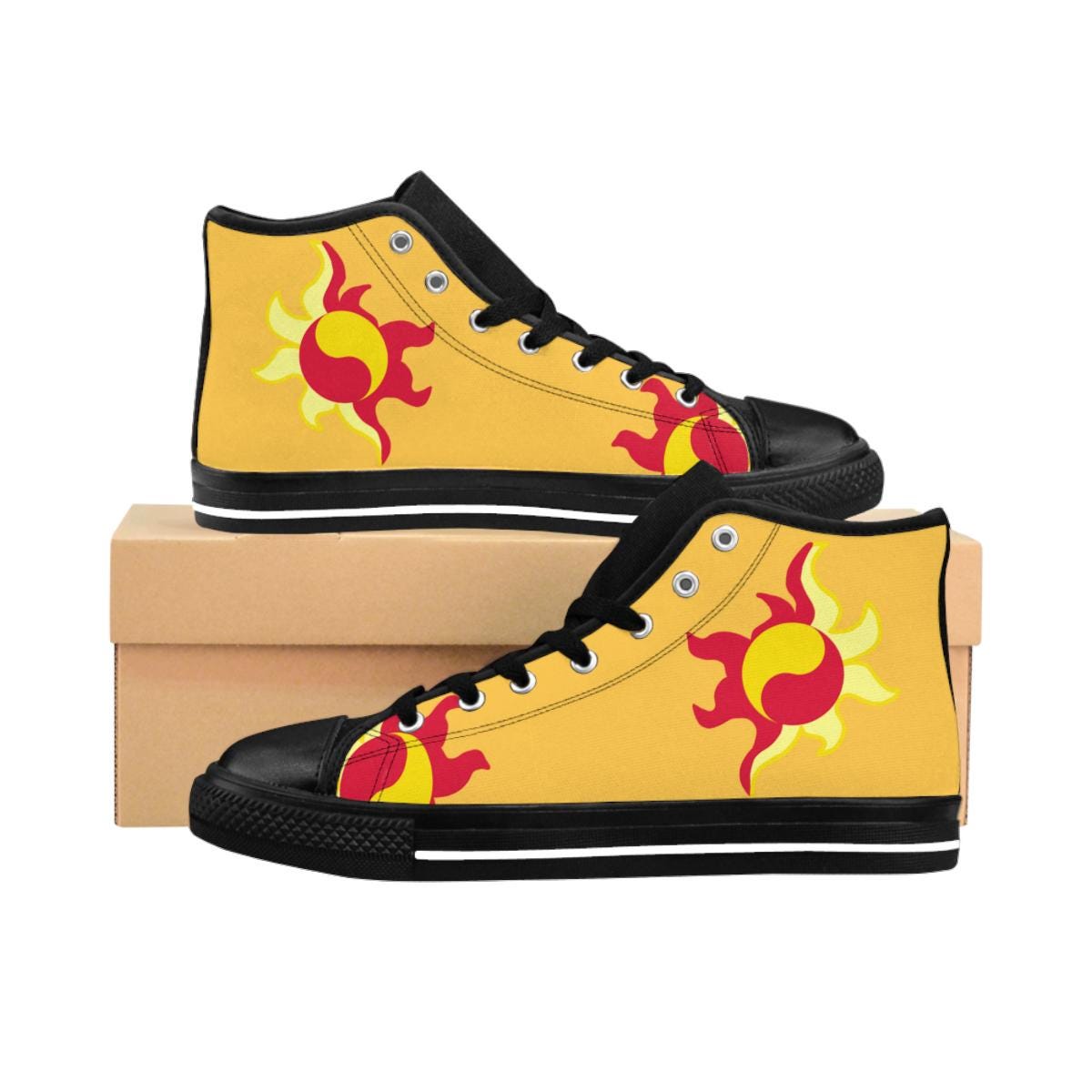 Sunset Shimmer Inspired High-top Sneakers | Custom My Little Pony Shoes ...