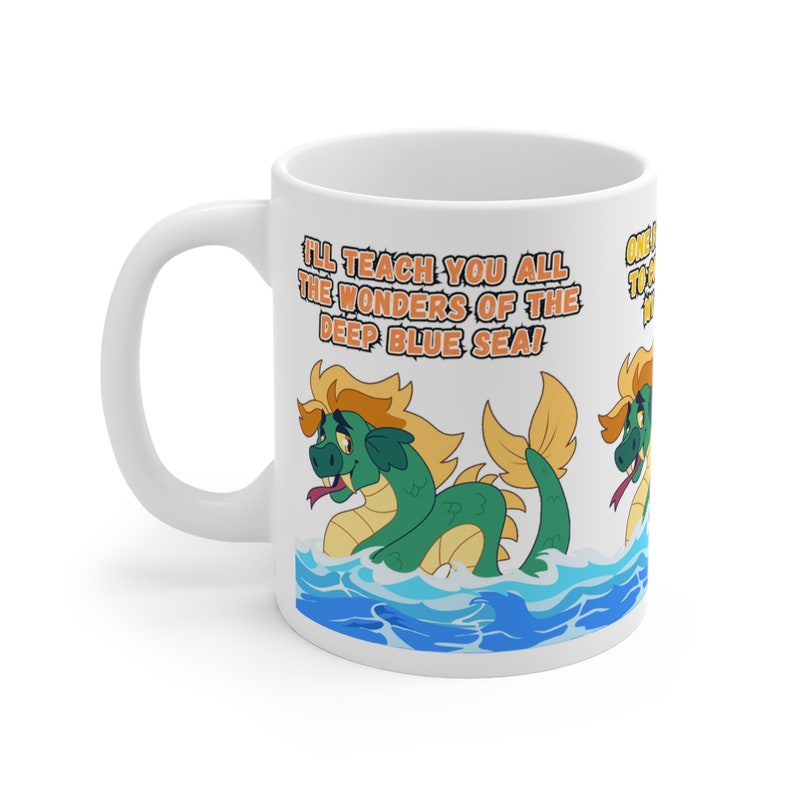 Finley the Sea Serpent 11oz White Mug - Etsy
