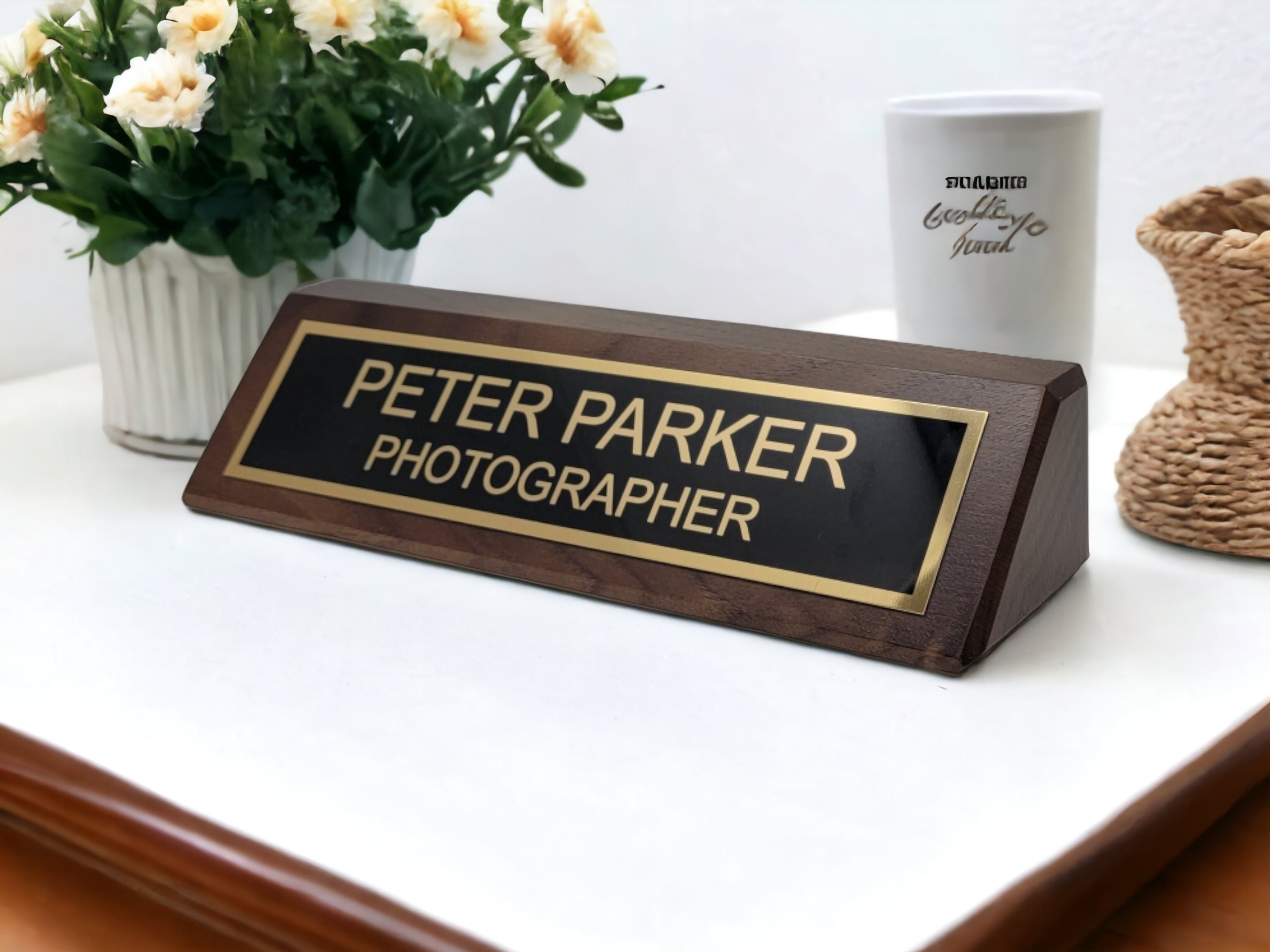 Custom Name Plate for Boss and Coworker Gift Office Desk Engraved Sign ...