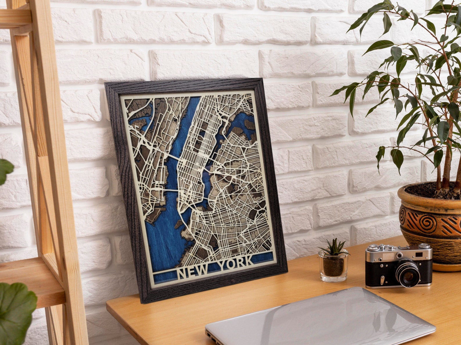 Custom Wood City Map Wall Art, Personalized Wooden City Street Map, 5th ...